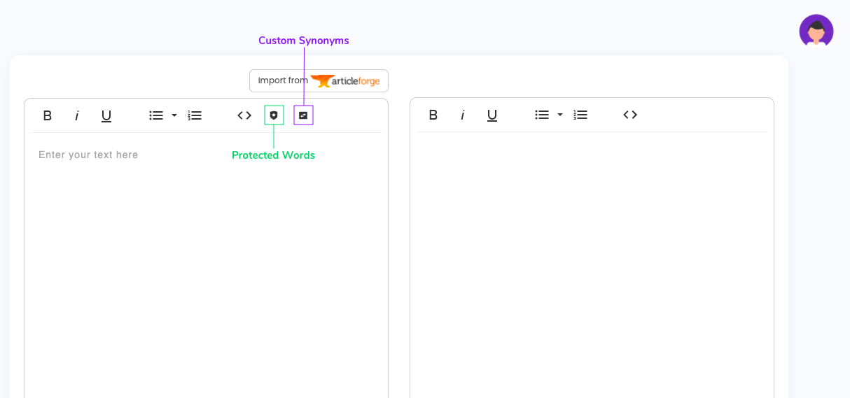 Protected Words and Custom Synonyms – WordAi